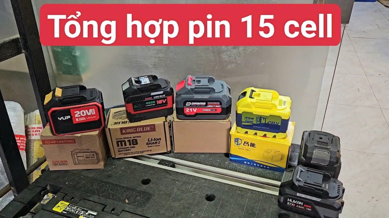 Tổng hợp pin 15 cell xả cao tại cửa hàng - YouTube