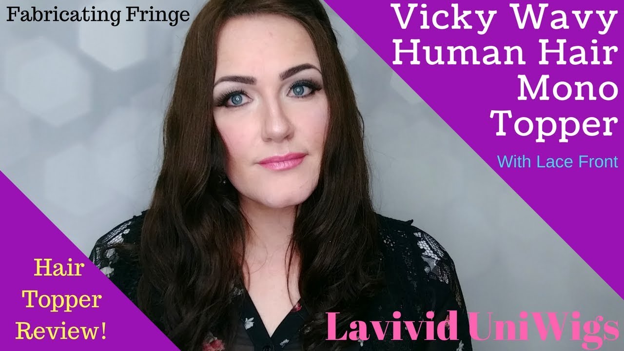 Human Hair Topper Review - Vicky Wavy HH Mono Topper with Lace Front ...