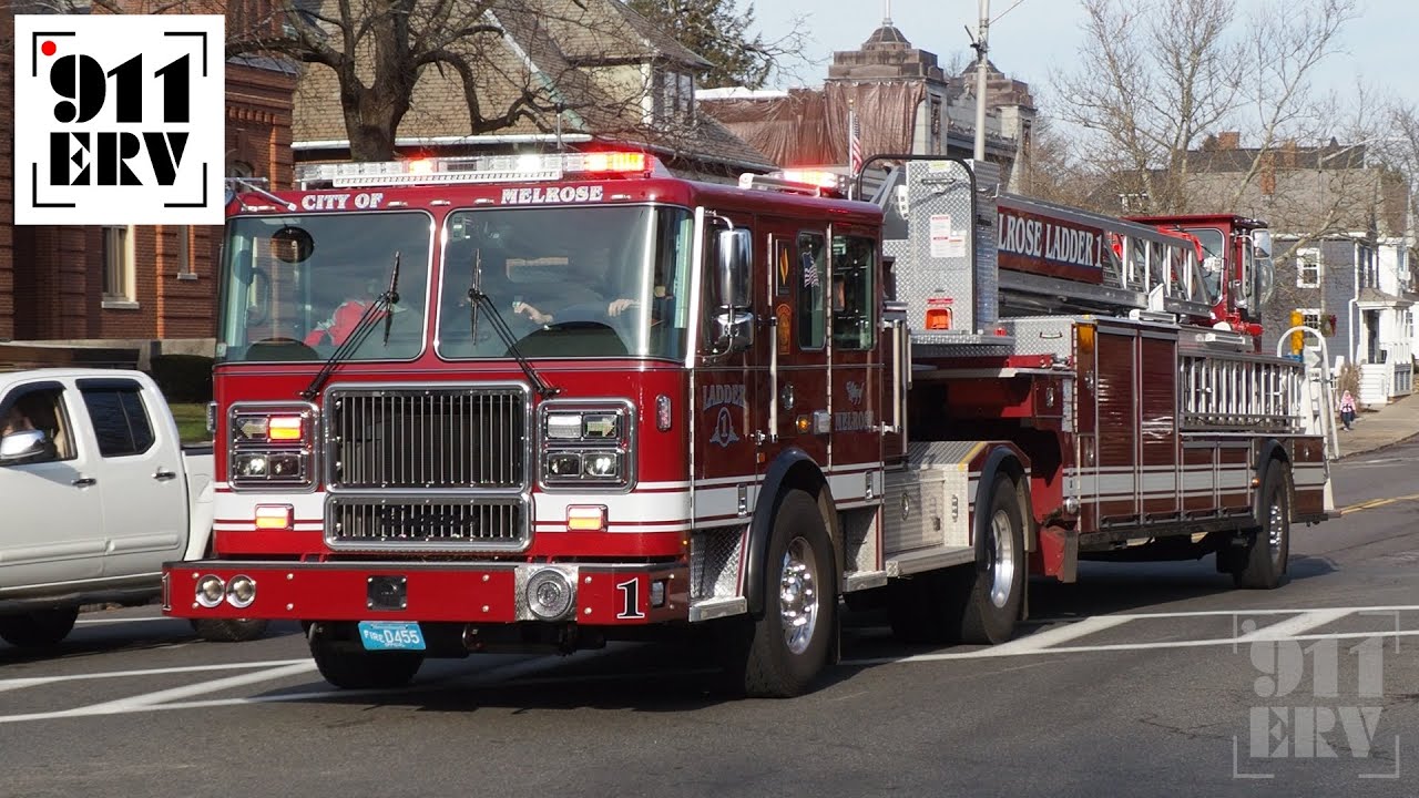 Melrose Fire Truck Responding | Ladder 1 - YouTube
