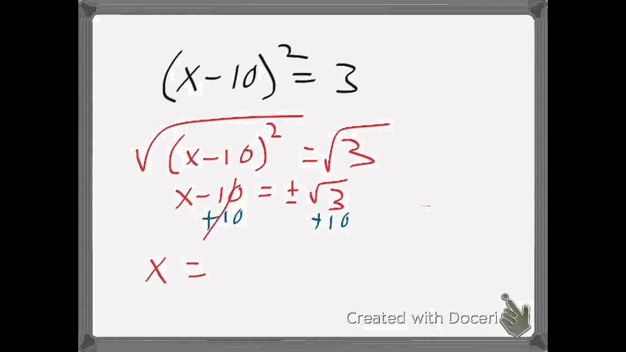 Solving square root equations example 2 - YouTube