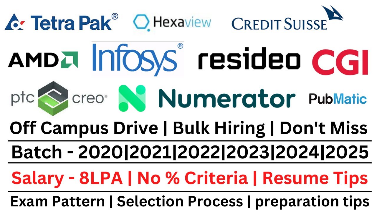 Off Campus Drive | Batch - 2019|2020|2021|2022|2023|2024|2025 | Bulk ...