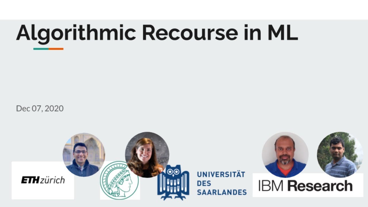 Algorithmic Recourse in ML - YouTube
