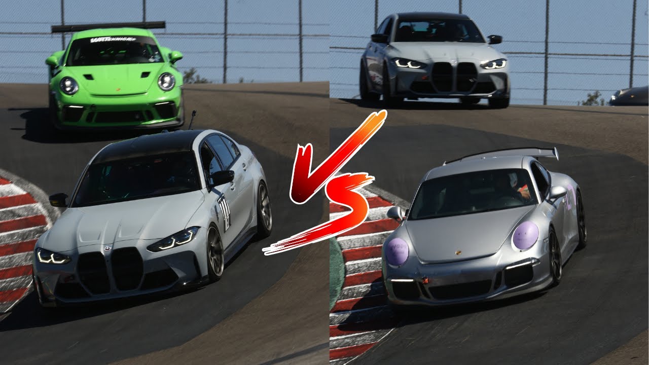 Laguna Seca Lap Battle BMW G80 M3 vs Porsche GT3 - YouTube