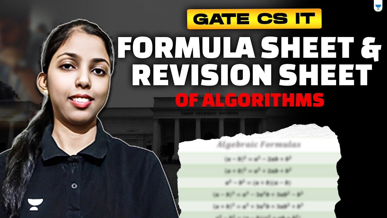FORMULA SHEET & REVISION SHEET of Algorithms For GATE CS IT - YouTube