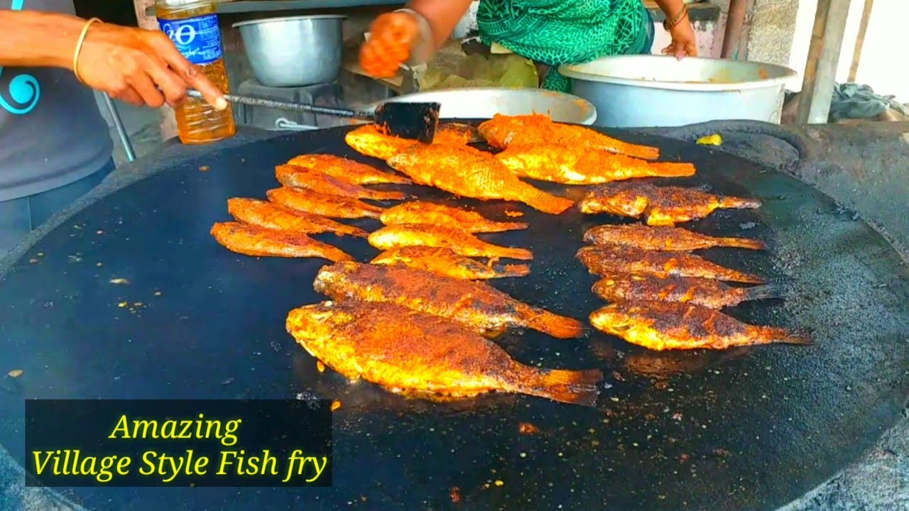 Amazing Fish fry making yummy try once in Krishnagiri Dam - YouTube