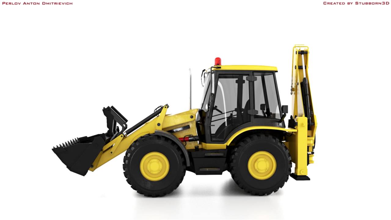 3D model Backhoe Loader - YouTube