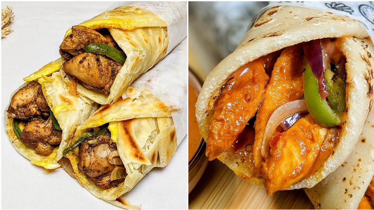 2 Types of Roll Paratha Recipe | Chicken Kathi Roll | Fancy Roll ...