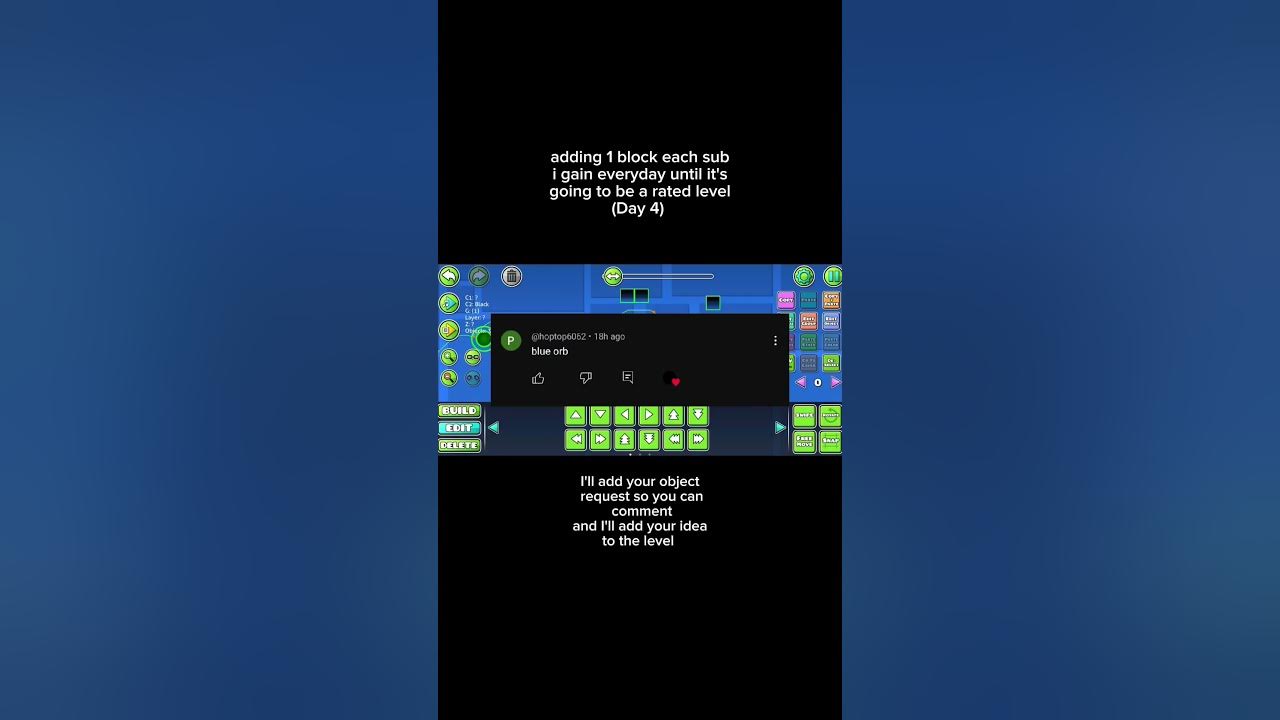 Day 4 : adding 1 block each sub i gain everyday #building #geometrydash #robtop - YouTube