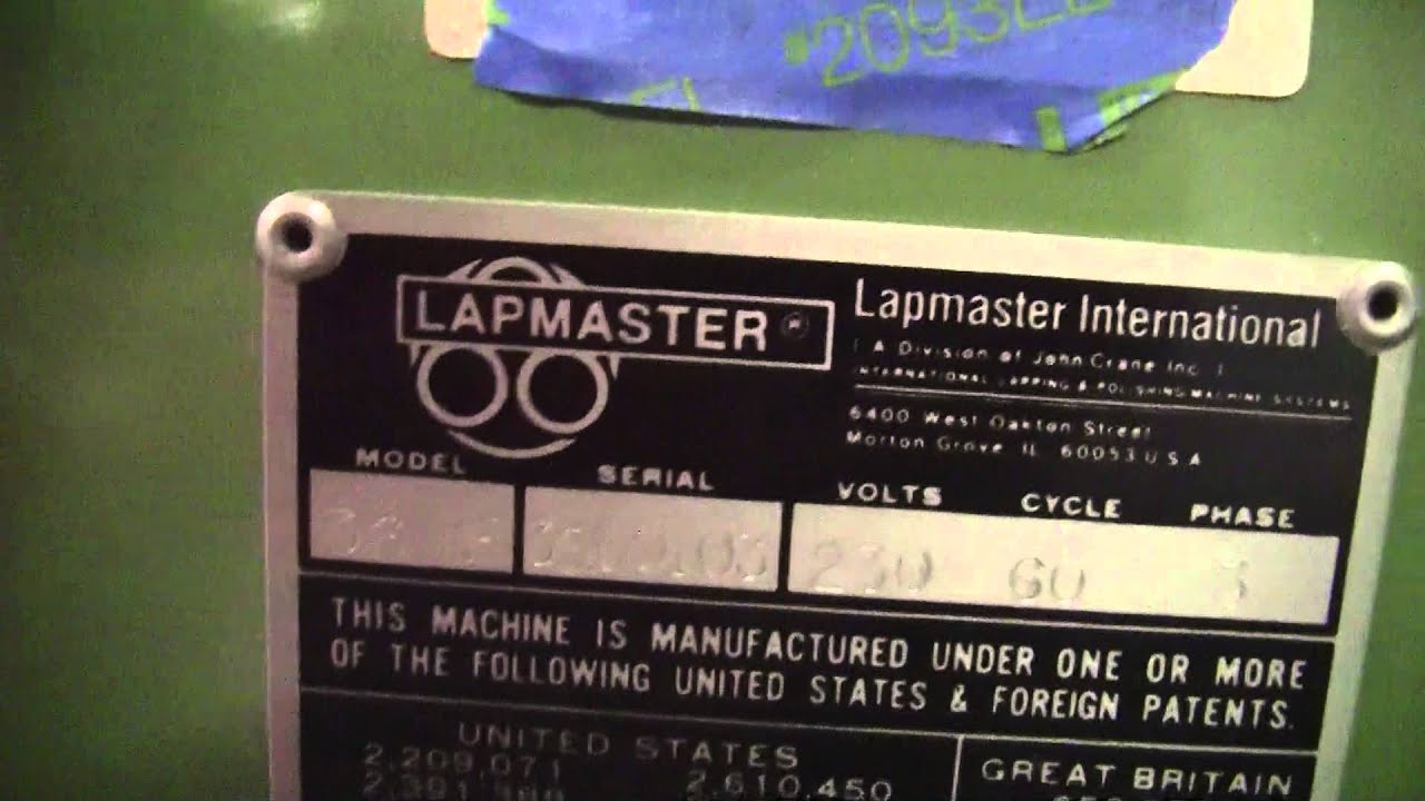 Lapmaster LM 36 Lapping Machine Pad Polishing - YouTube