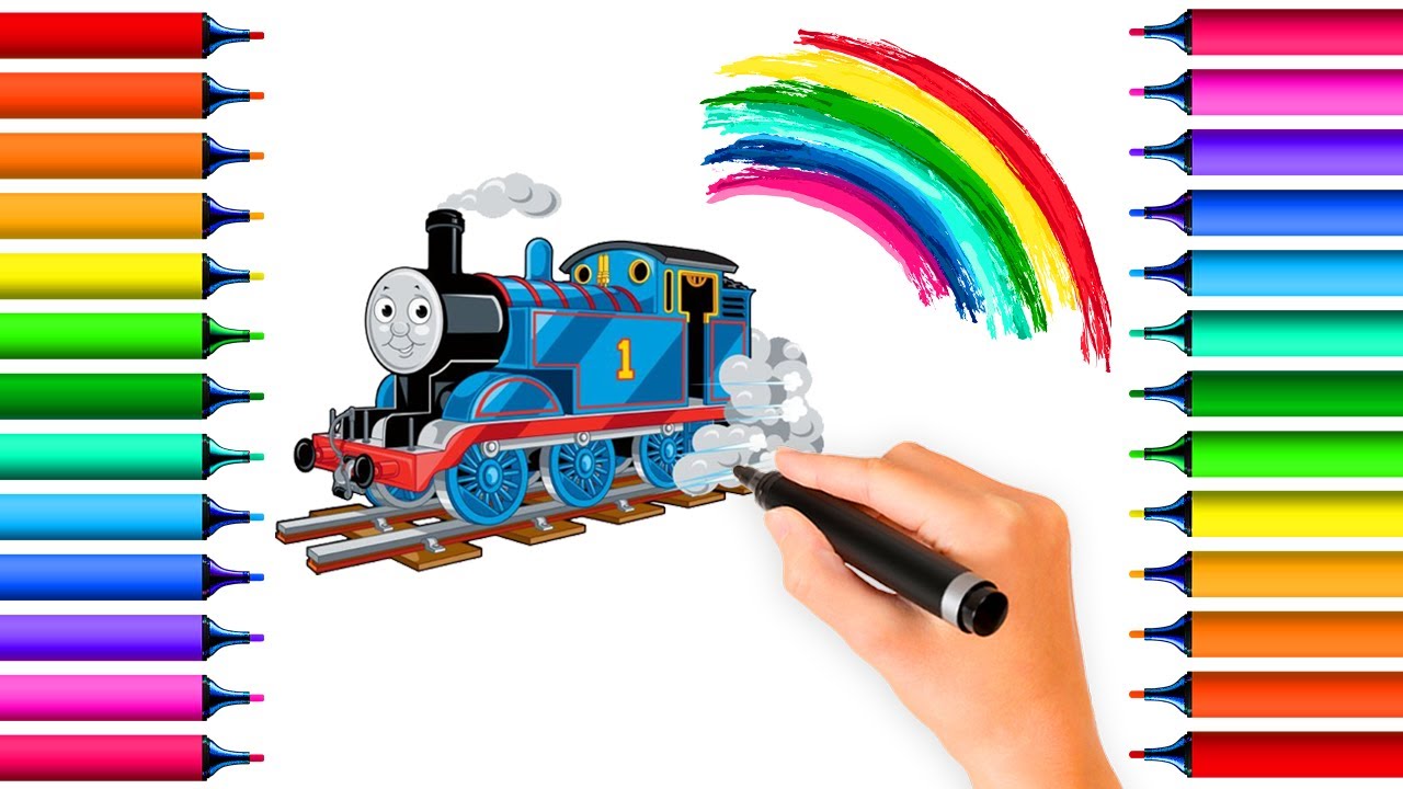 How To Coloring Thomas For Children | How To Draw Thomas | Happy ...