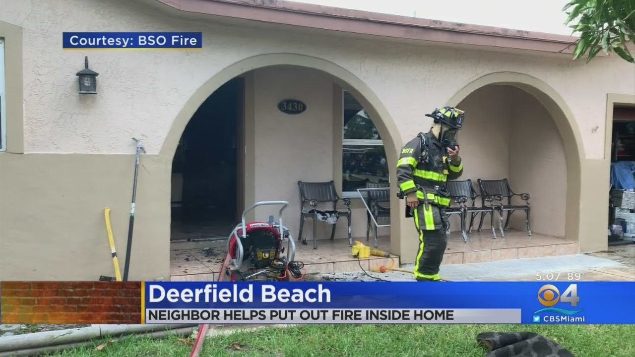 Neighbor Helps Put Out House Fire - YouTube