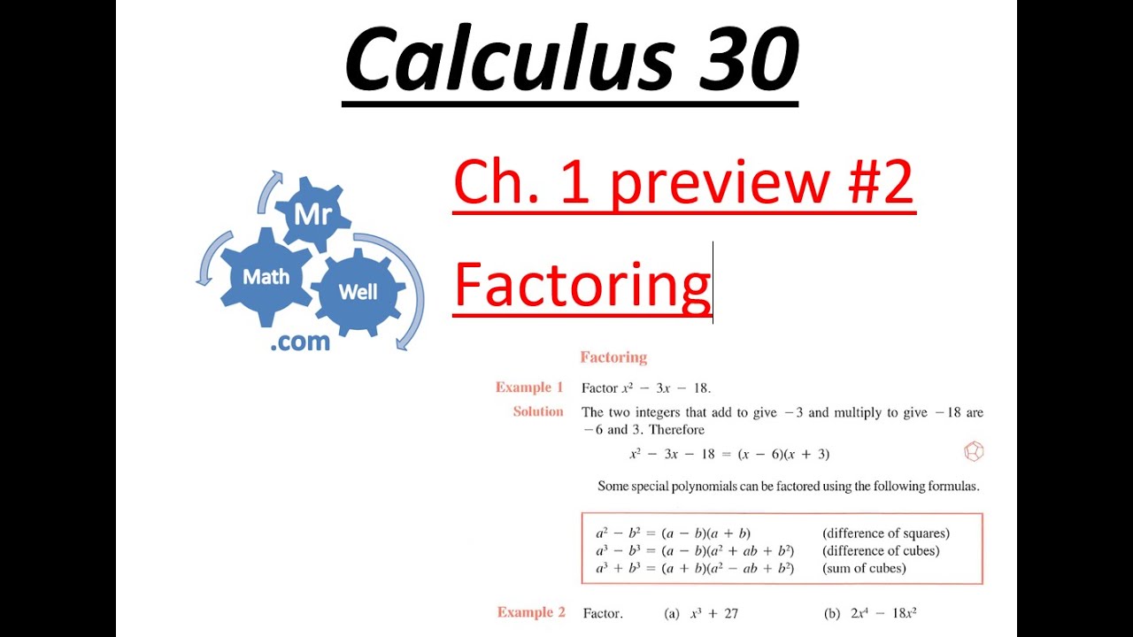 Calculus 30 Ch 1 preview video (2of2) - YouTube