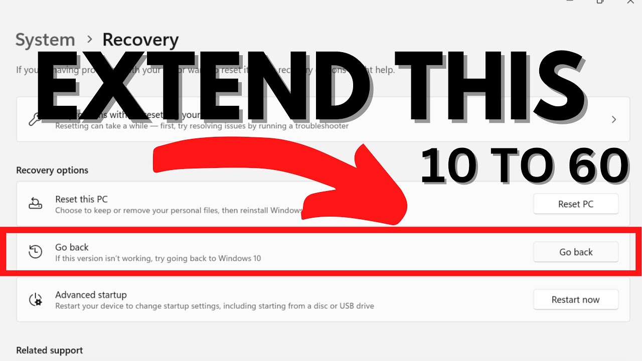 How To Extend 10 Days Period To Go Back To Windows 10 From 11 To 60 how-to-extend-10-days-period-to-go-back-to-windows-10-from-11-to-60