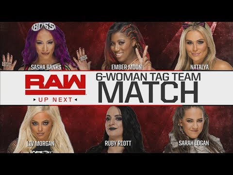Sasha banks,natalya,ember moon vs ruby riott raw 14/05/2018 español ...