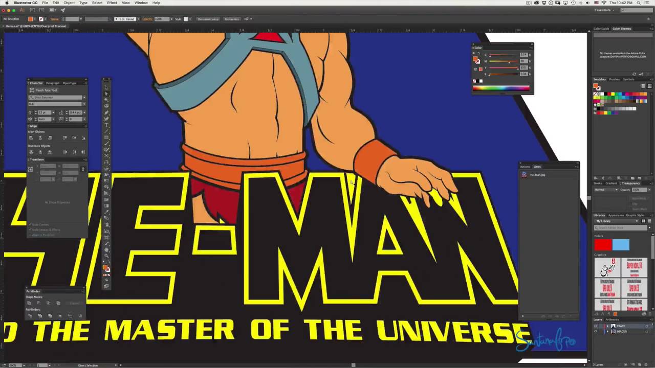 Sketch To a vector ( HE-MAN ) - YouTube