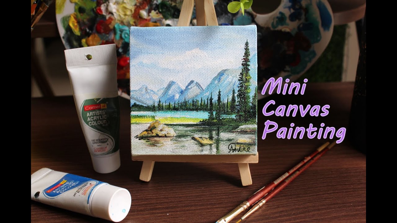 Mini Canvas Painting | Mini Landscape | Landscape on Mini canvas - YouTube