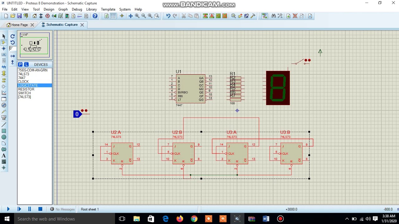Rangkaian Counter up menggunakan JK - FF Dan IC 7447 - YouTube
