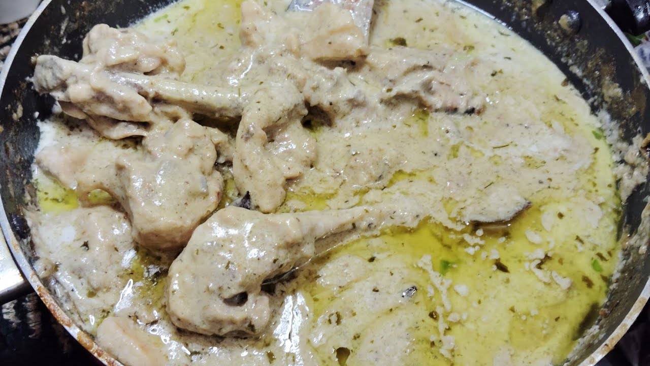 white chicken Korma recipe||Shahi white chicken Korma banane ka Tarika ...