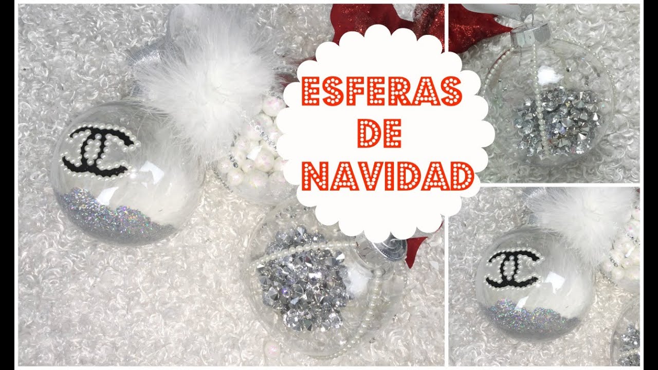 DIY ESFERAS ECONOMICAS Y CHIC CHANEL PARA NAVIDAD - YouTube