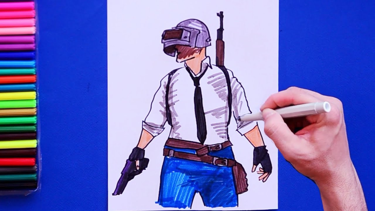 How to draw PubG Player - YouTube