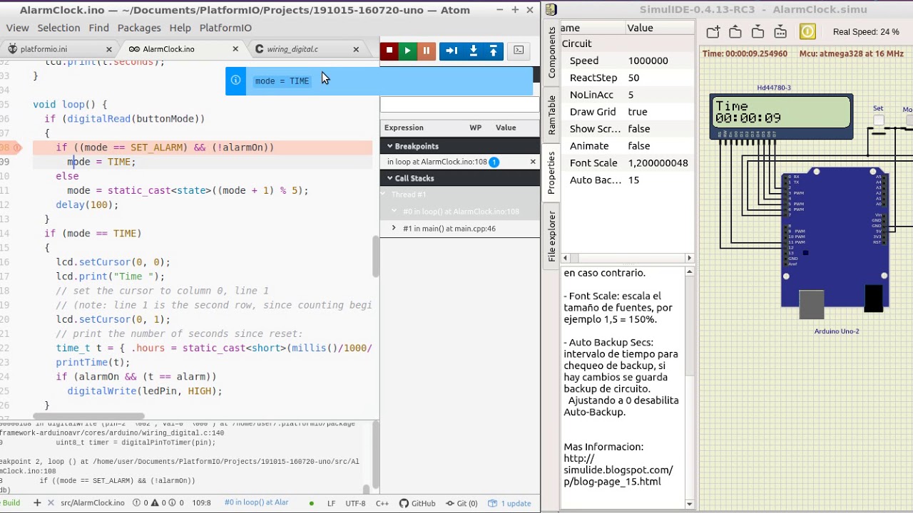 Platfomio+Simulide debugging - YouTube