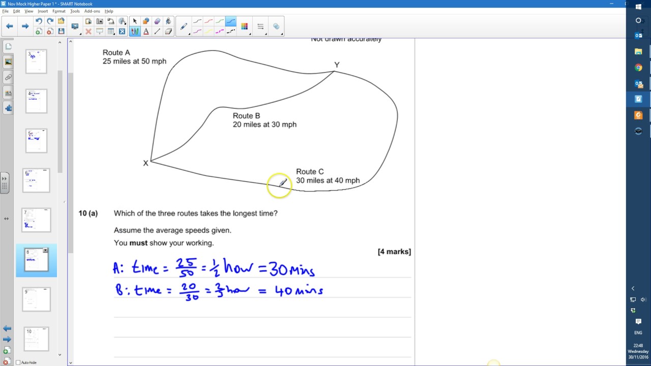 AQA GCSE Maths Higher Tier Practice SET 3 GCSE Paper 1 Q8-Q10 - YouTube