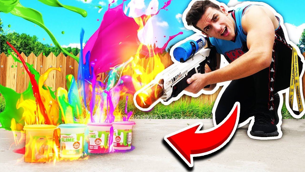 BURNING SQUISHY, CRUNCHY & SOFT THINGS By FLAMETHROWER! (SLIME, SODA ...