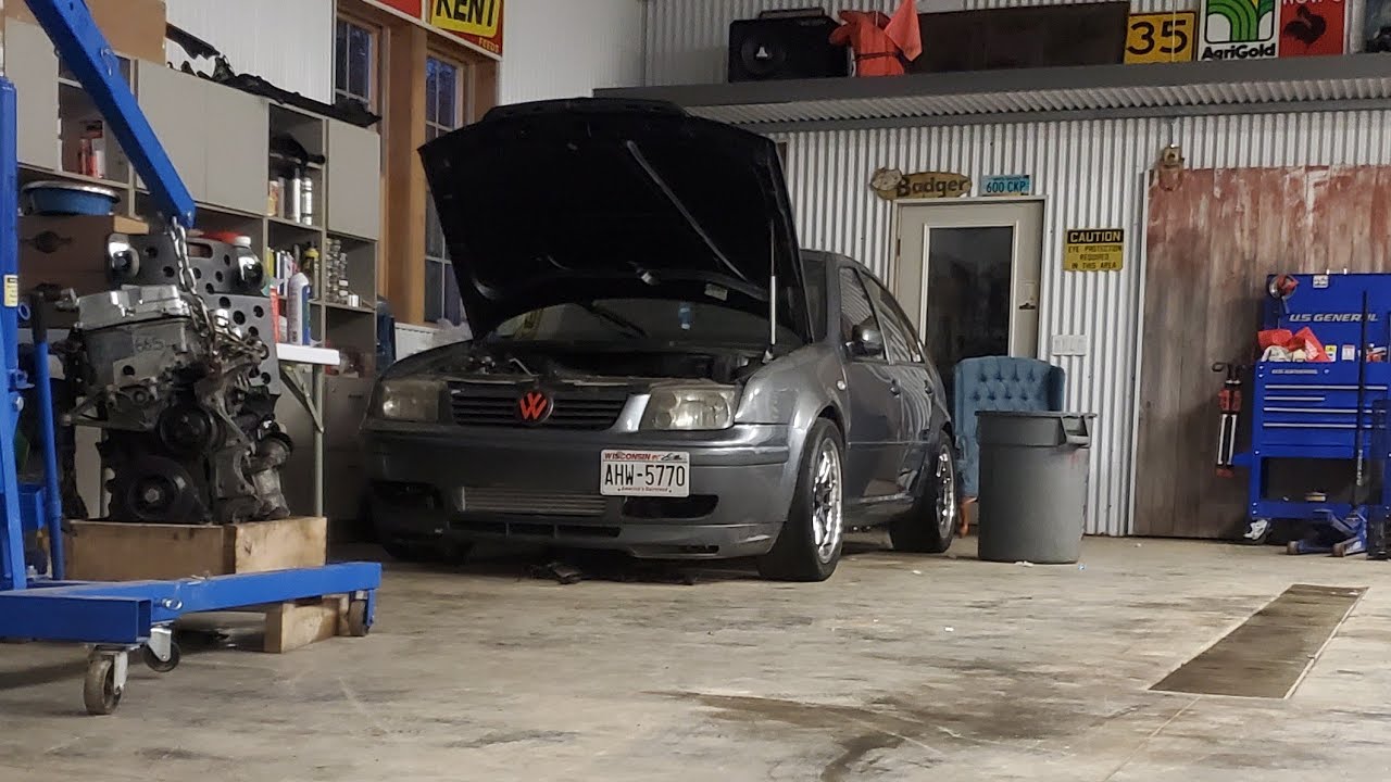 MK4 24V VR6 TURBO BUILD PT. 2 INSTALLING STOCK ENGINE WITH TURBO - YouTube