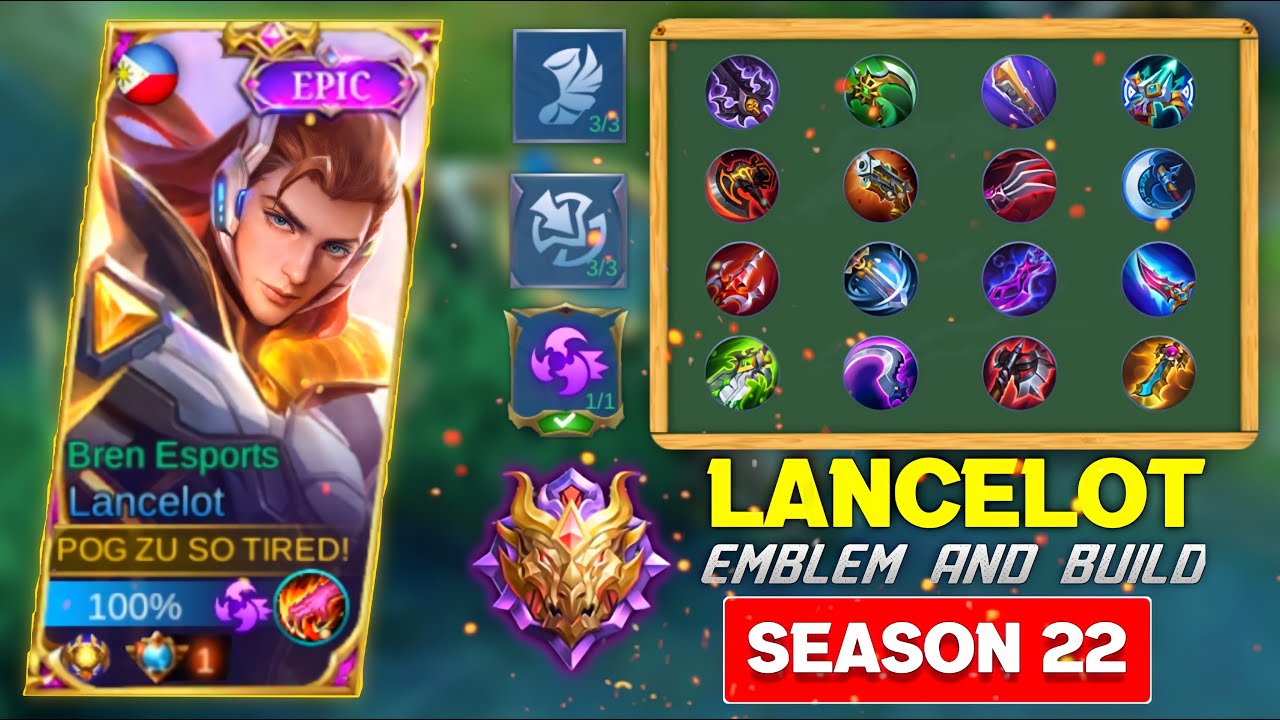 LANCELOT EMBLEM AND BUILD SEASON 22 l MUST TRY THIS NEW BROKEN BUILD! l ...