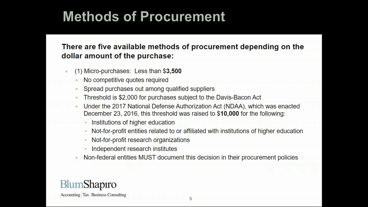 Understanding the New Procurement Standards - YouTube