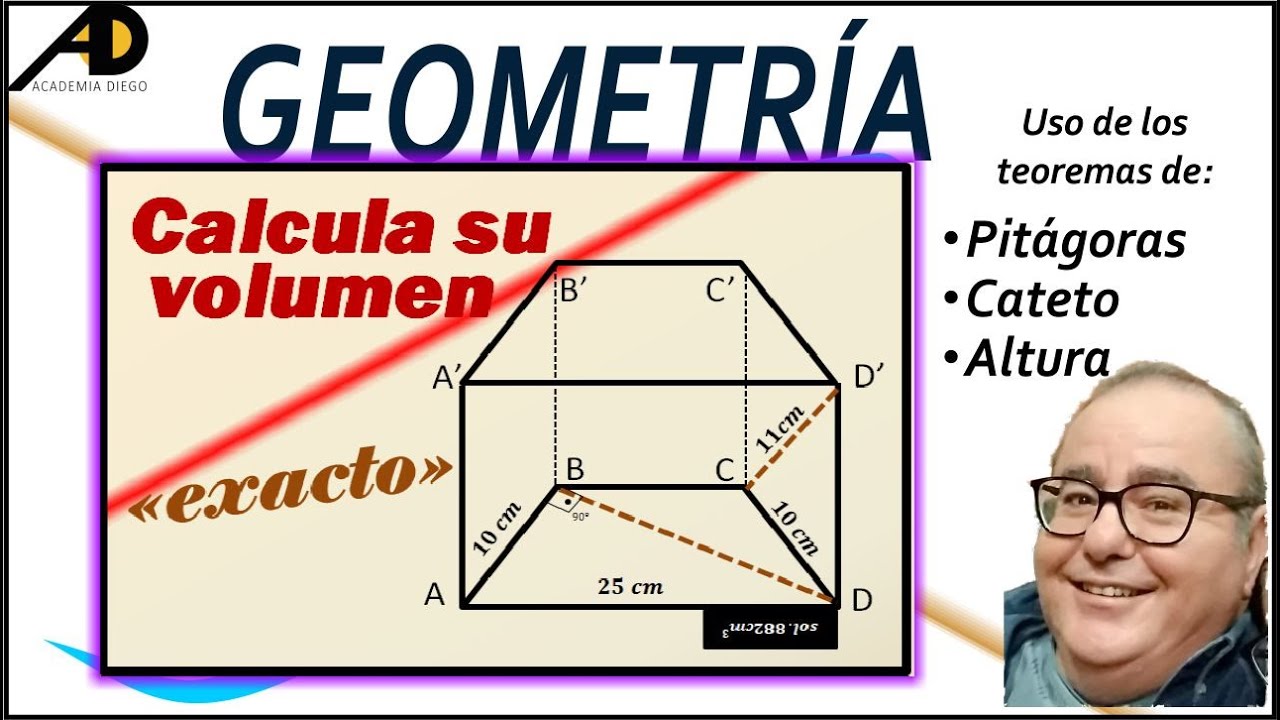 VOLUMEN PRISMA cuya BASE es un TRAPECIO @ACADEMIA DIEGO - YouTube