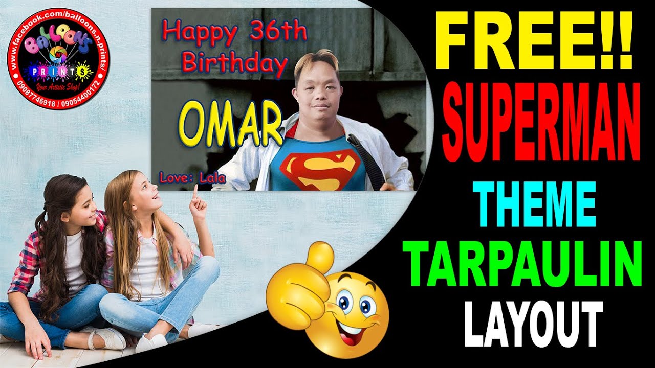 SUPERMAN THEME TARPAULIN LAYOUT FOR FREE - YouTube