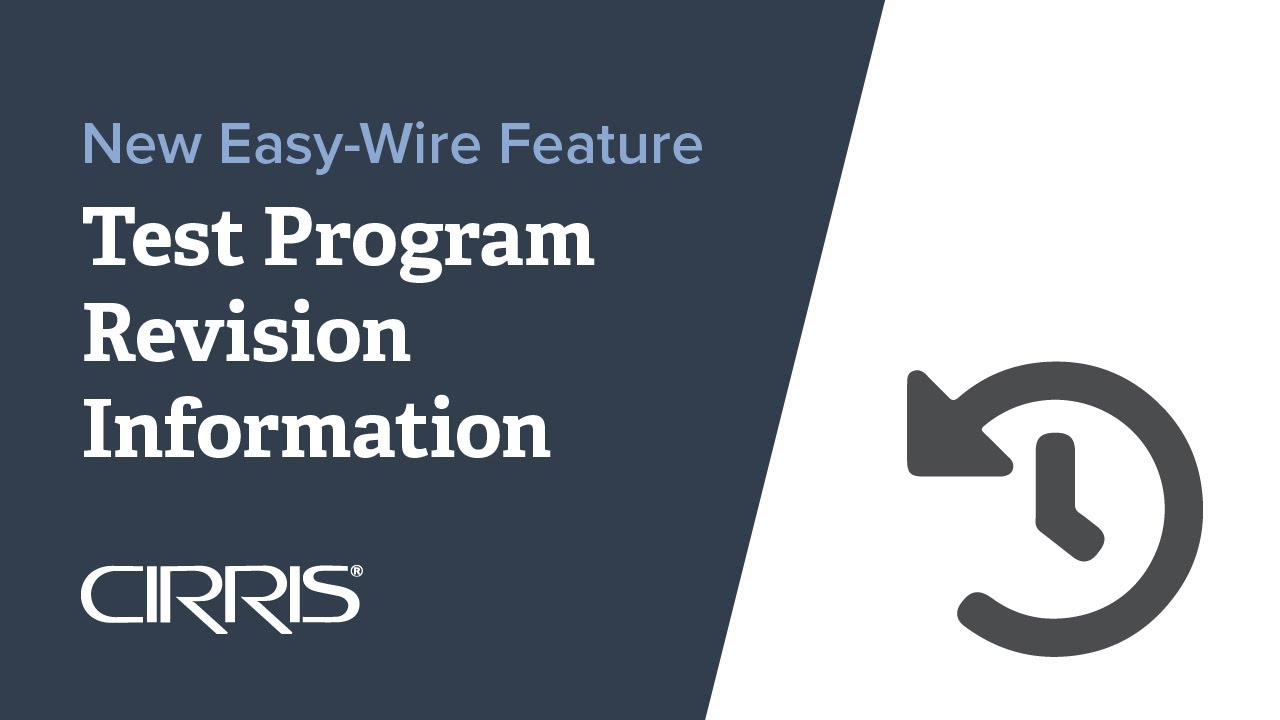 Easy-Wire Test Program Revision Information - YouTube