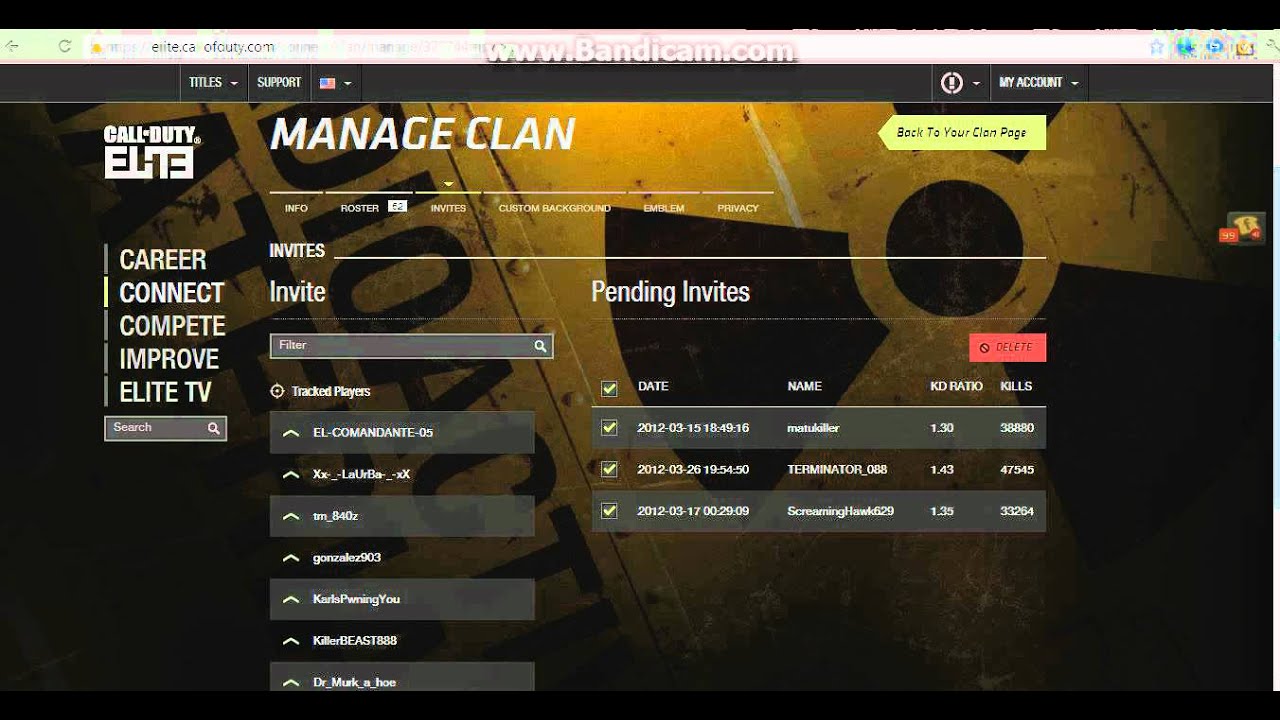 Call of Duty Elite - How to send clan invites out - YouTube