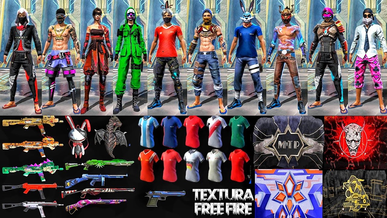 PACK de TEXTURA INSTAPLAYER V1 - TEXTURA 3D pro FREE FIRE VARIAS SKINS ...