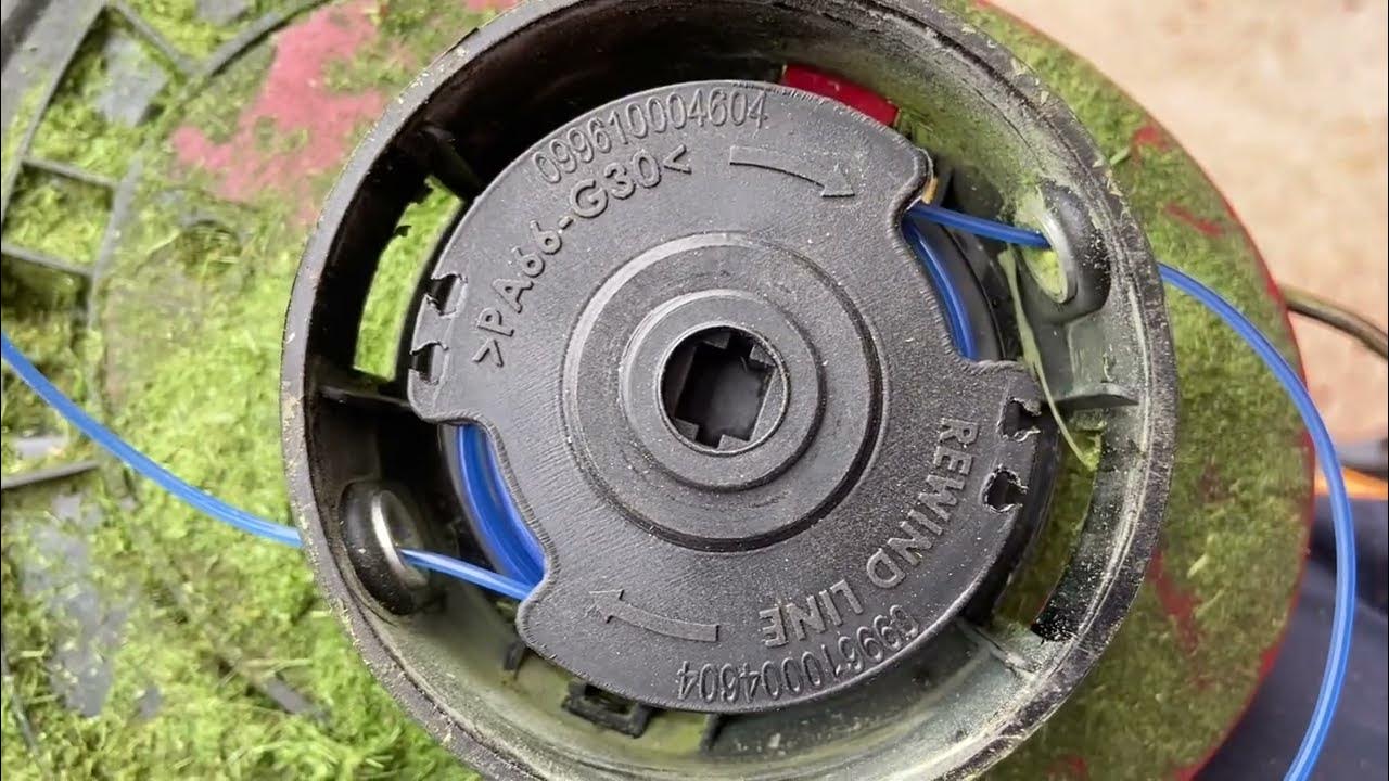 How to restring a double string lawn trimmer - YouTube