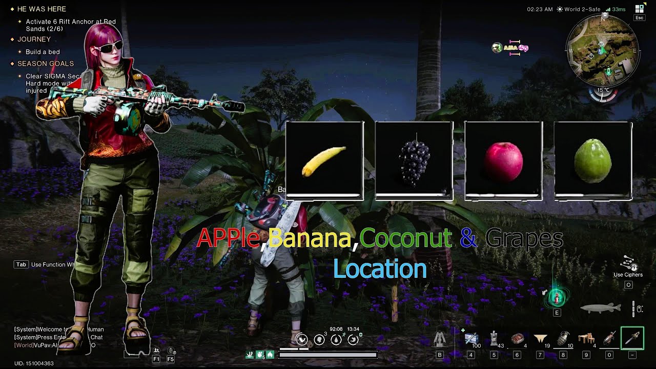 Once Human Apple , Banana , Coconut & Grapes Location - YouTube