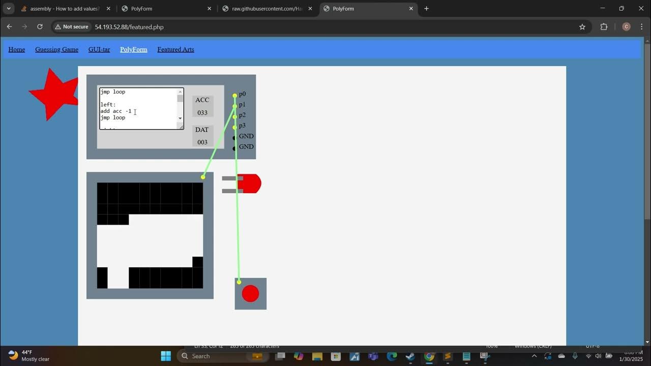 Assembly Microcontroller Simulator in Javascript DevLog: Pushbutton Input, Finite State Machine ...