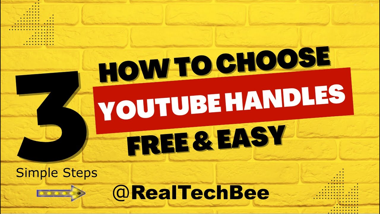 How to choose youtube Handles #youtubehandle | @RealTechBee 👍💯 - YouTube