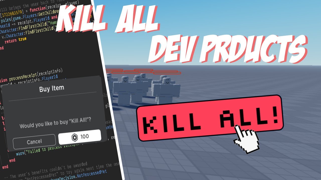 How to Create a Kill ALL Dev Product in Roblox Studios - YouTube
