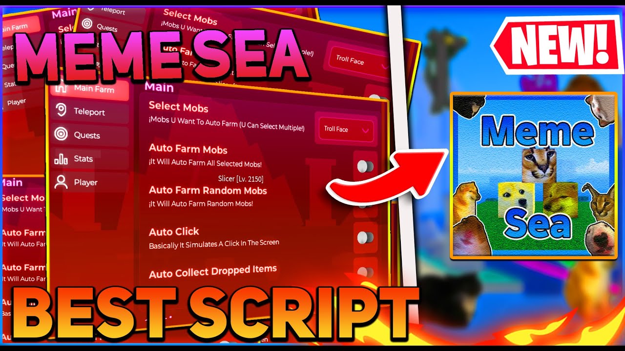 Meme Sea Script GUI / Hack (Auto Farm, Auto Quest, Grab Fruits, And ...