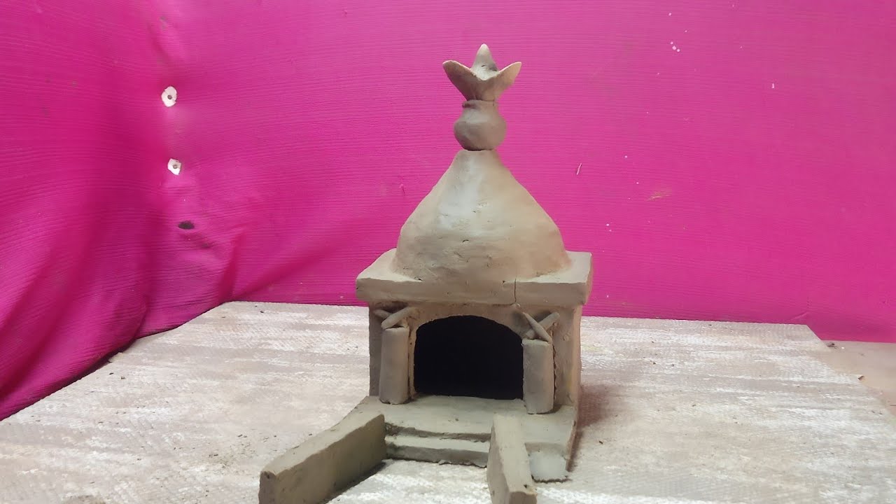 miniature clay tample || how to make clay temple || atoz ideas - YouTube