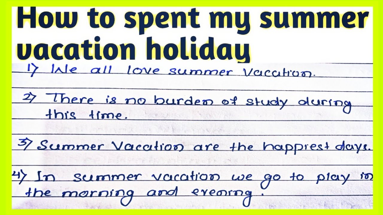 10 line essay on Summer vacation l Summer vacation essay in English l ...