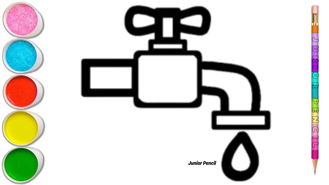 How to Draw a Water Tap Easy for Kids and Toddlers | Tap Drawing - YouTube