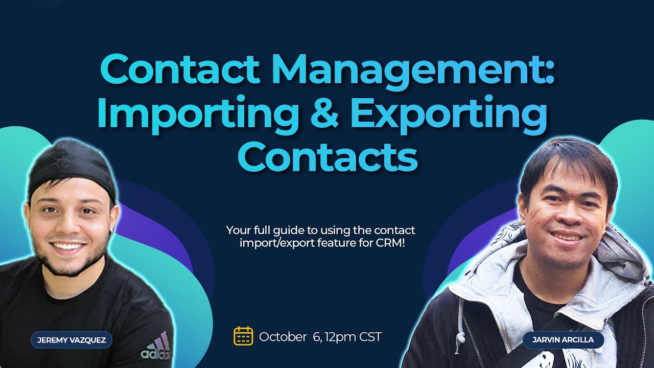 Contact Management Importing & Exporting Contacts - YouTube