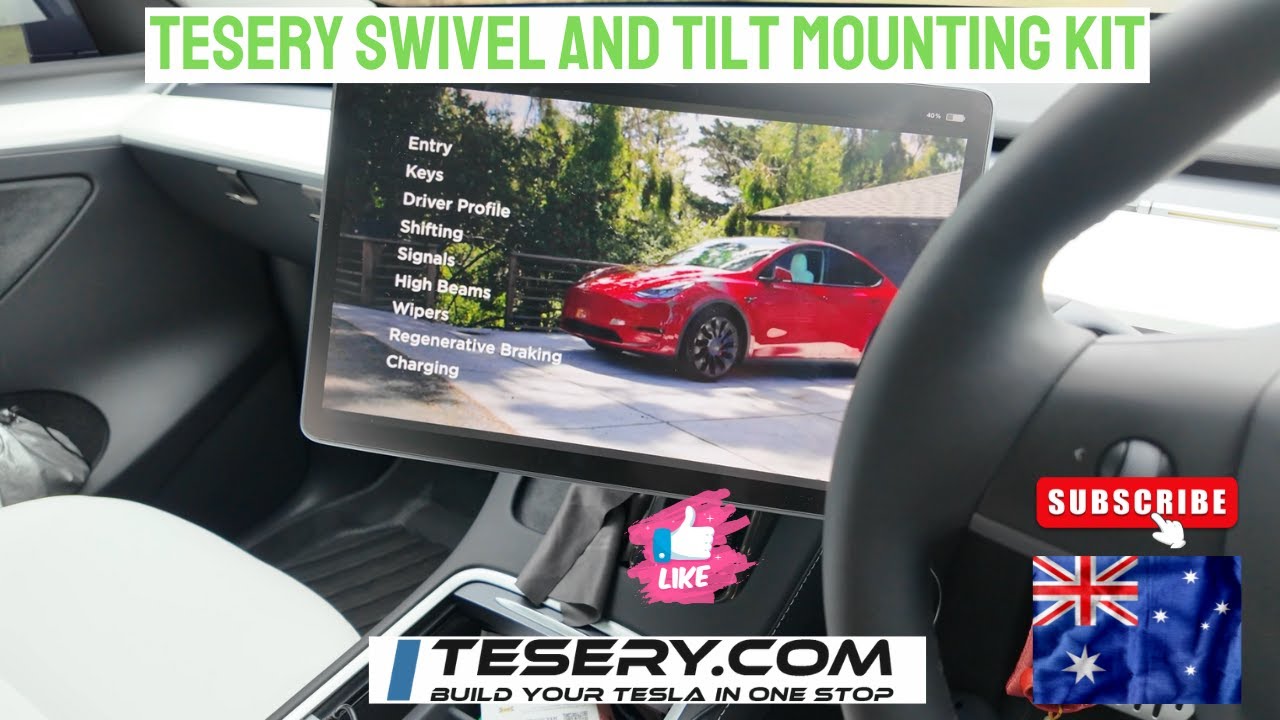 Tesla Model 3 and Model Y - Tesery Swivel and Tilt screen mounting kit ...