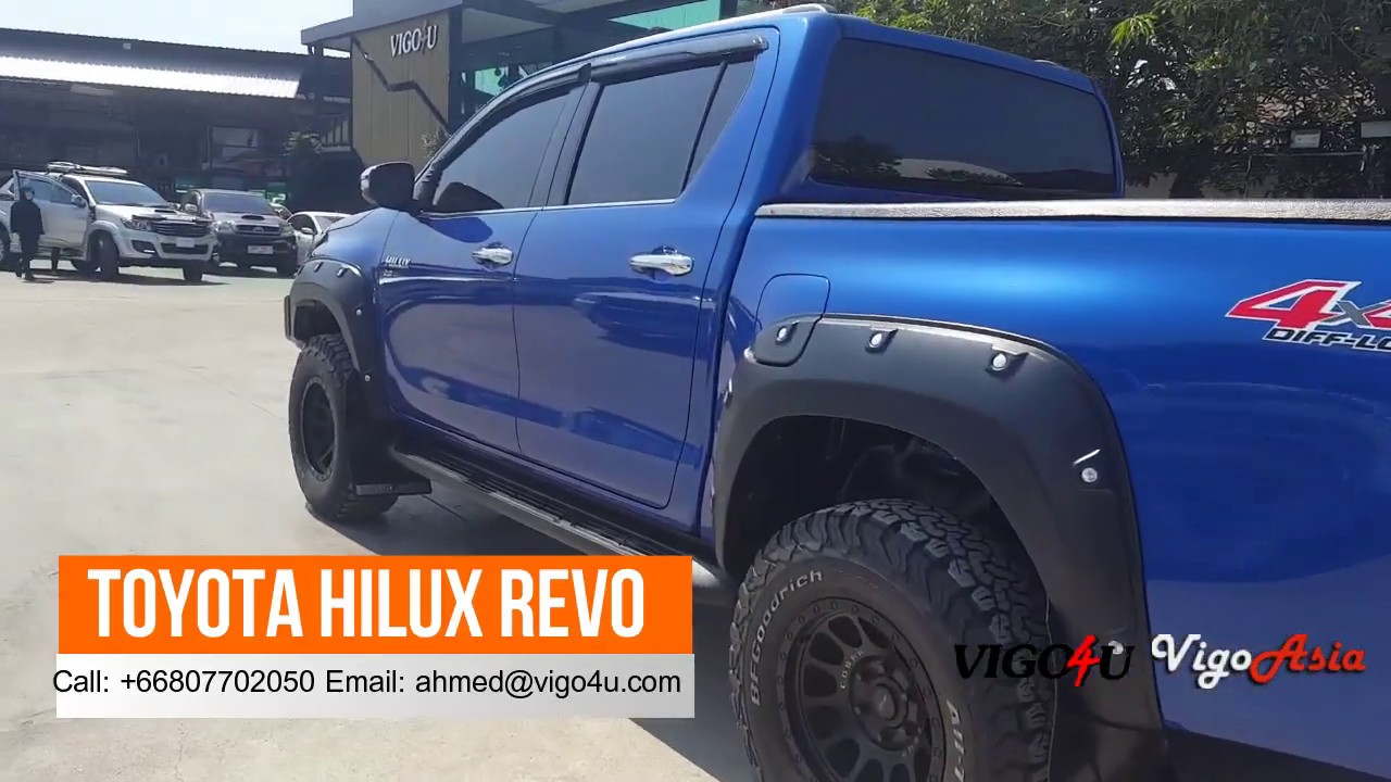 Used Toyota Hilux REVO Color Blue Automatic Modified in Thailand - YouTube