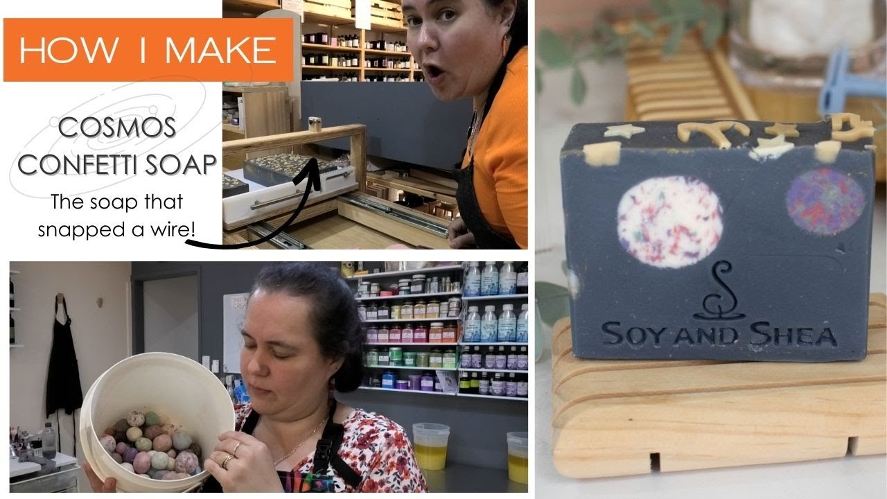 Cosmos Confetti Soap ~ the soap that broke my wire cutter! - YouTube