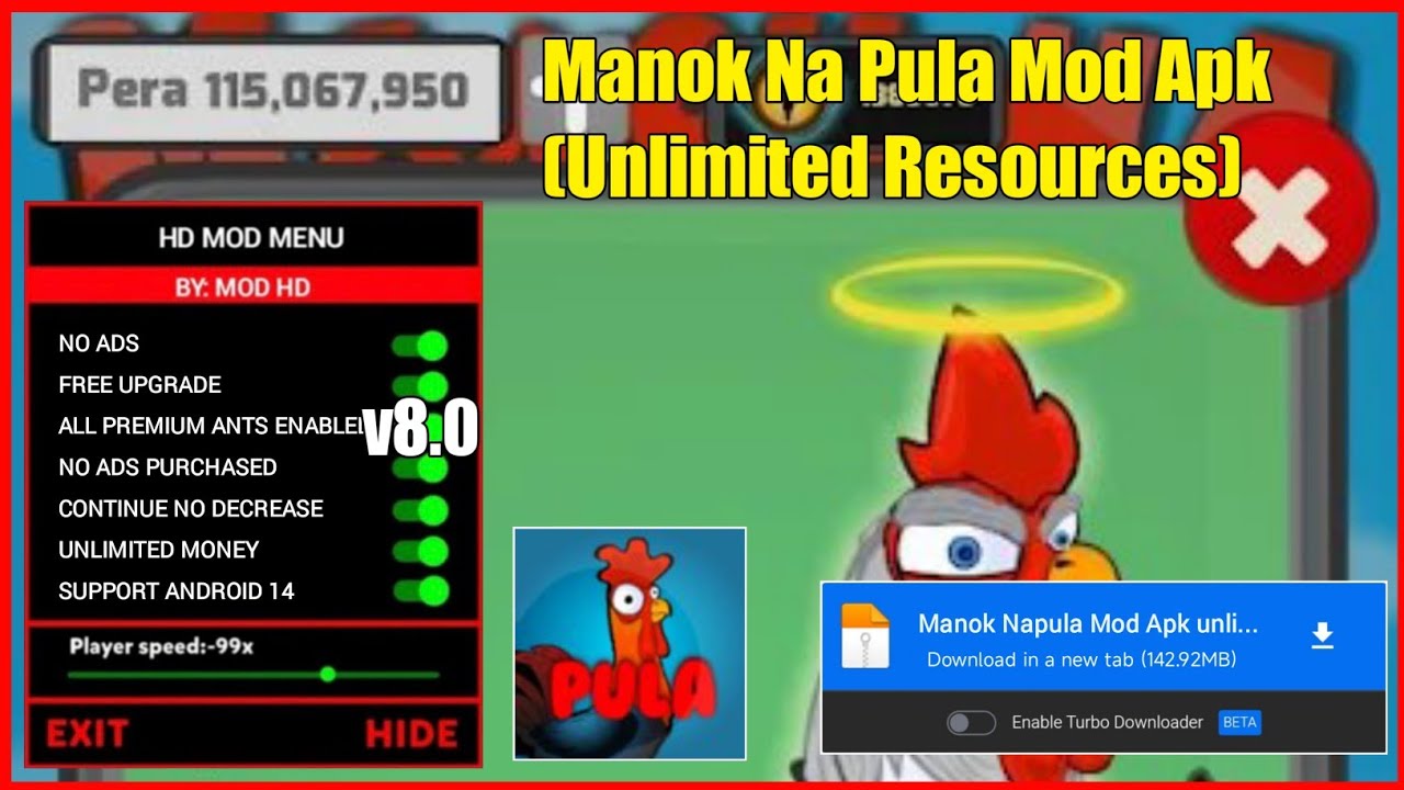 Manok Na Pula Mod Apk Menu Unlock All Chicken Cheat 2025 Hacker 8.0 ...