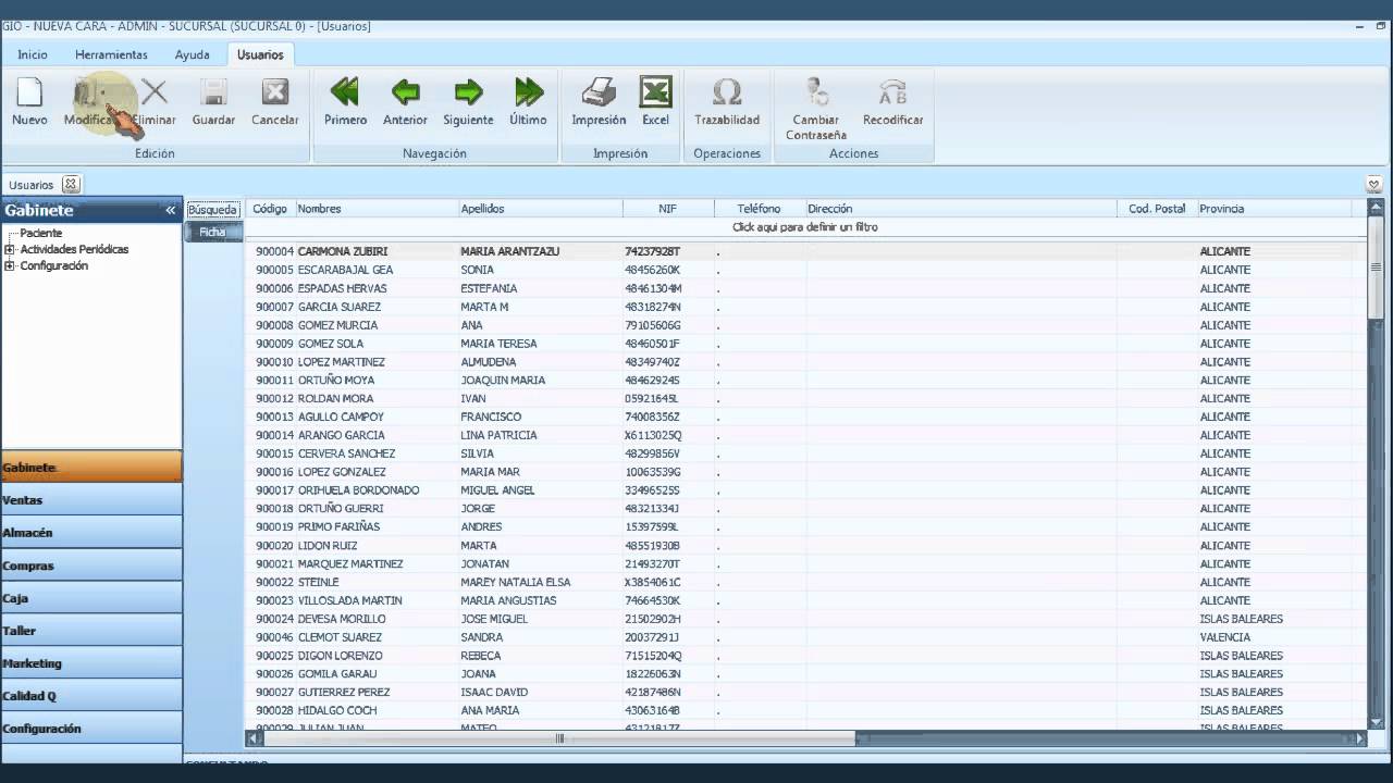 1.1. Creación de usuarios :: programa óptica GIO - YouTube